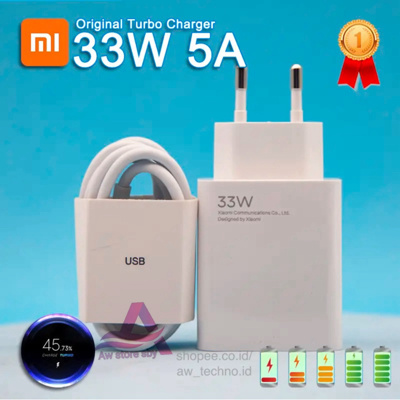 Jual POWER CHARGER XIAOMI TYPE C 120W/ 65W/ 55W/ 67W/ 33W TURBO CHARGE REDMI NOTE 8 9 10 11 12 ...