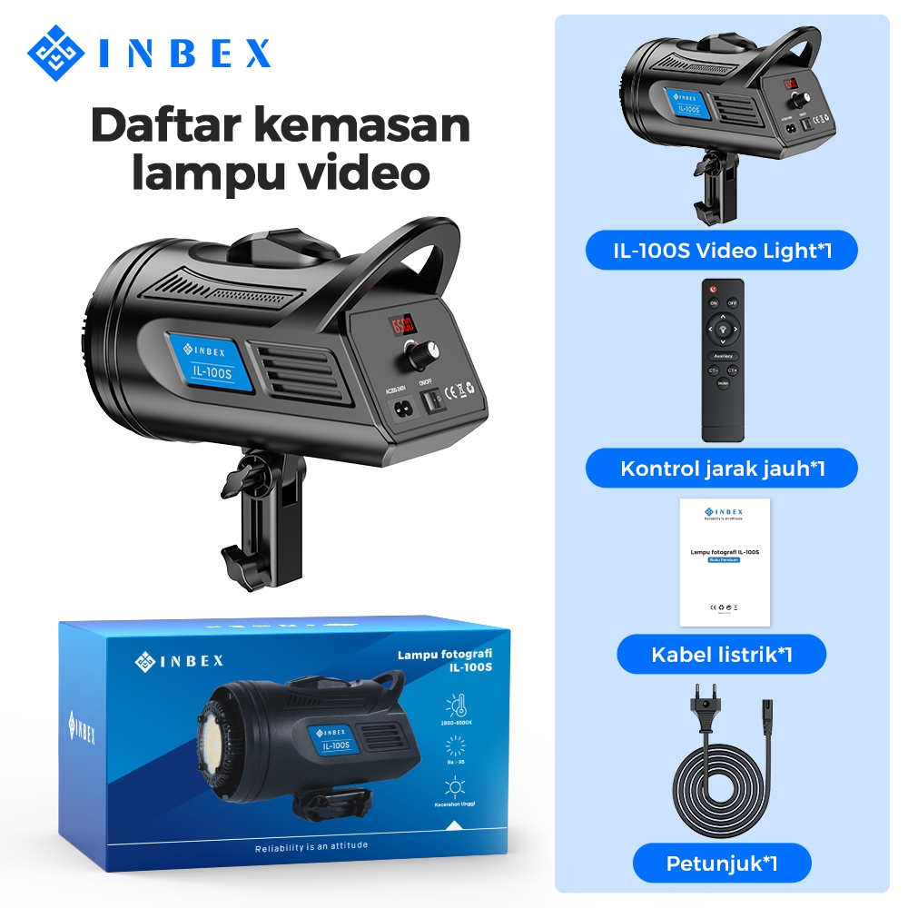 Jual INBEX IL-100S Lampu Live Streaming Konten Kreator Foto Studio ...