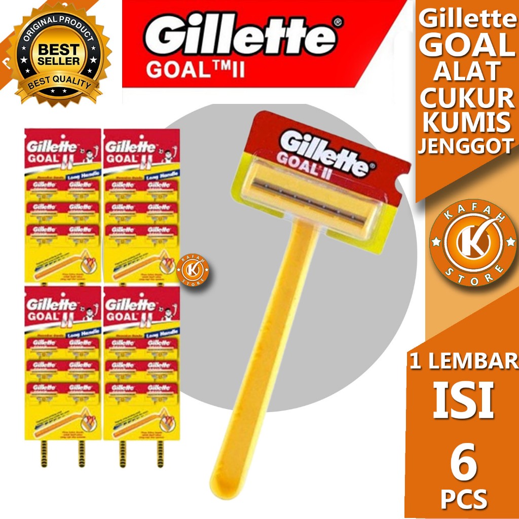 Jual PISAU CUKUR GILLETTE GOAL KUNING 1 LEMBAR ISI 6 PCS kafah store ...