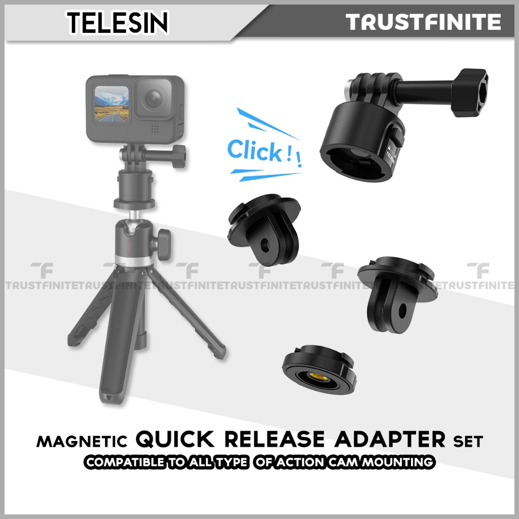 Jual TELESIN Magnetic Quick Release Adapter Kit Mount GoPro Hero 12/11/10/9 | Shopee Indonesia