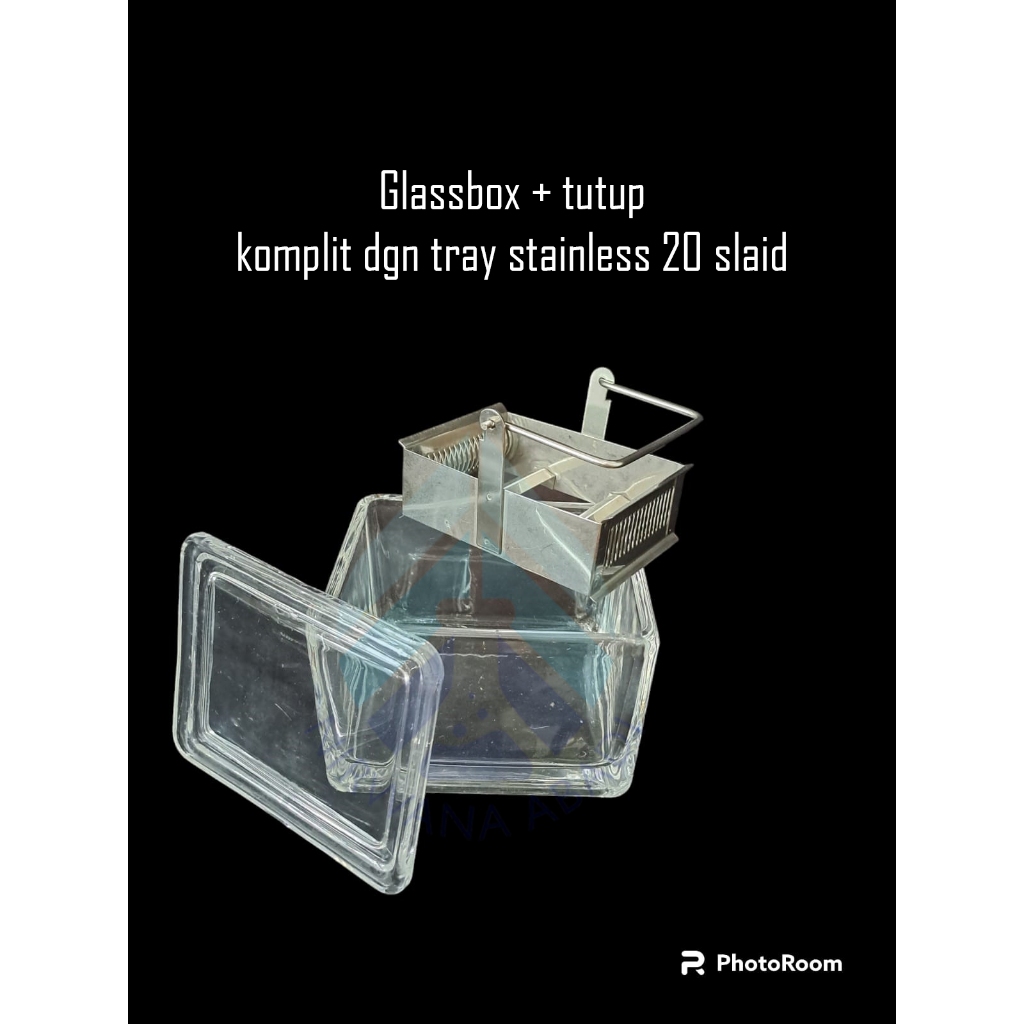 Jual Glass Box Staining Tray Stainless 20 slaid Rak Pewarnaan RRC ...