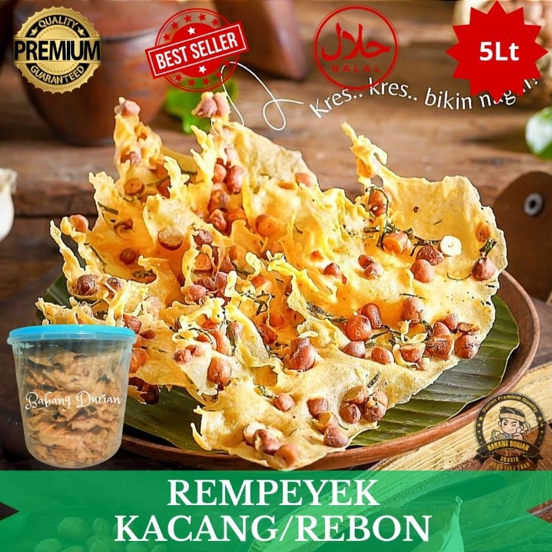 Jual REMPEYEK KACANG/REMPEYEK REBON KEMASAN TOPLES 5LT TERBUAT DARI ...