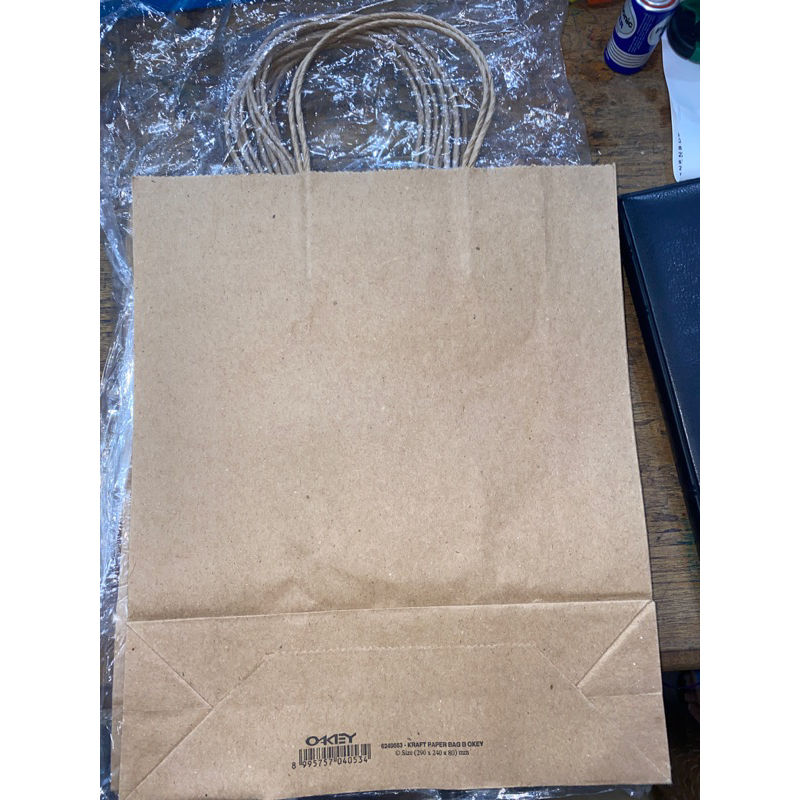 Jual (10 pcs) Kraft Paper Bag / Tas Coklat OKKEY (29 x 24 x 8) cm ...