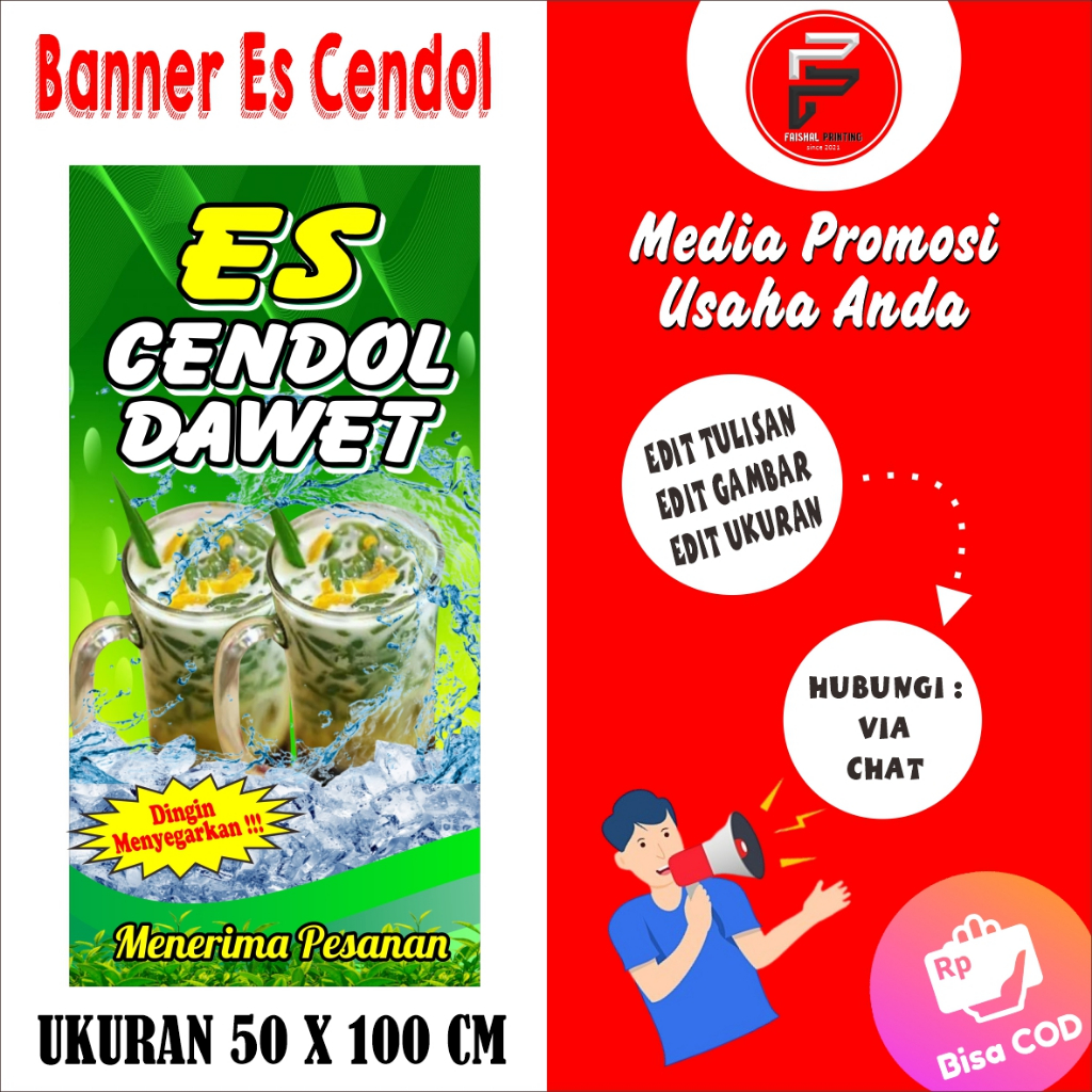 Jual Spanduk Es Cendol / Banner Es Cendol Dawet / Spanduk Ukuran 50 x ...