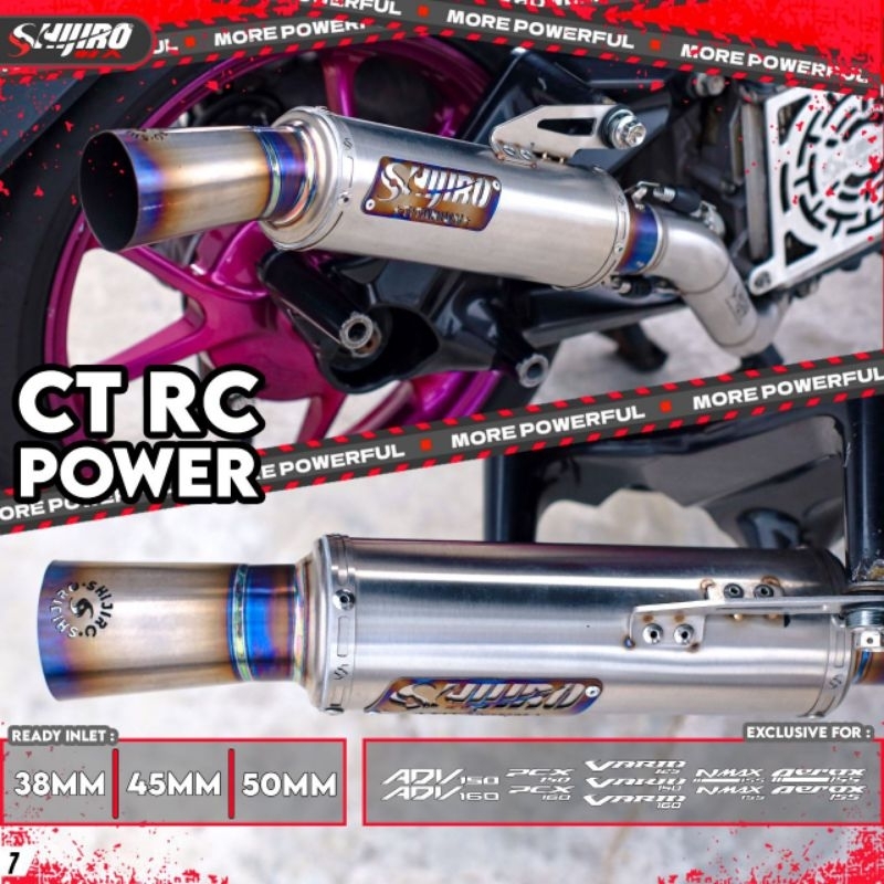 Jual KNALPOT SHIJIRO RACING TYPE CT RC POWER FOR N-MAX AEROX LEXY VARIO ...