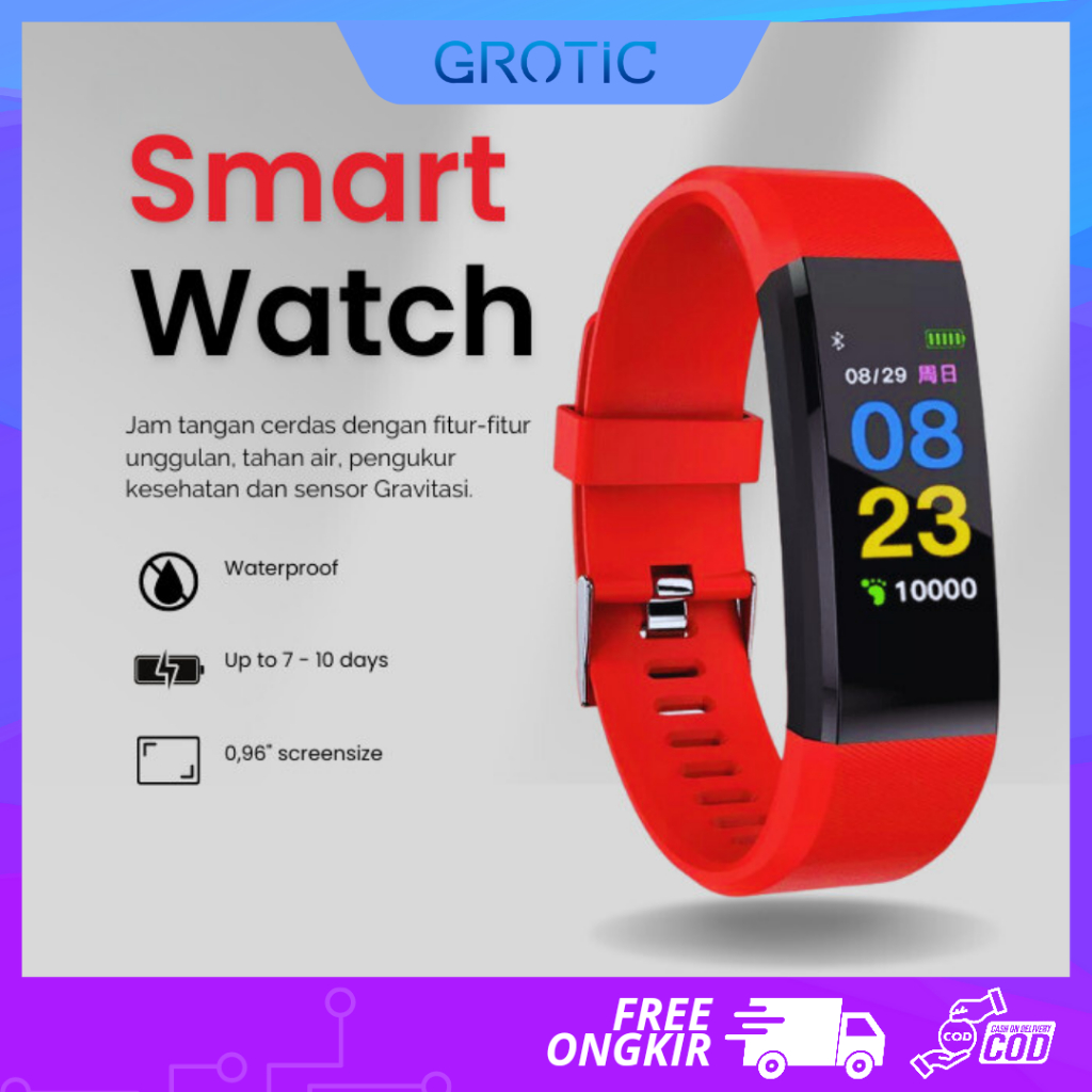 Jual GROTIC Smartwatch Touch Screen Waterproof Sport Health Tracker ...