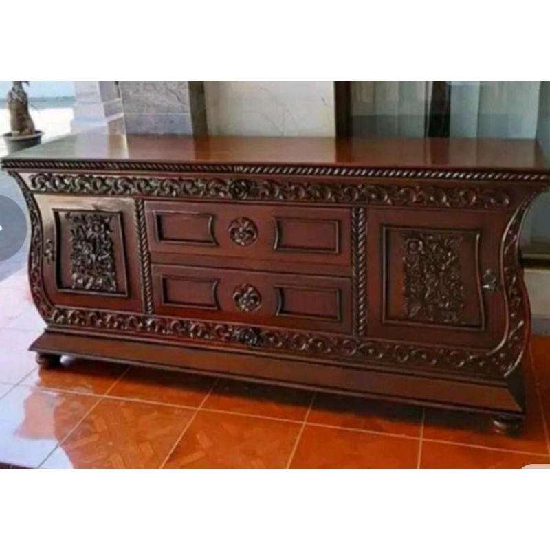 Jual Buffet tv ukir Jepara custom ukuran | Shopee Indonesia