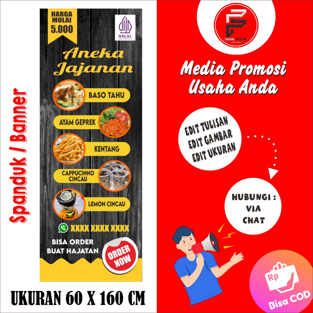 Jual Banner Aneka Jajanan / Spanduk Warung Jajanan / banner Warung ...