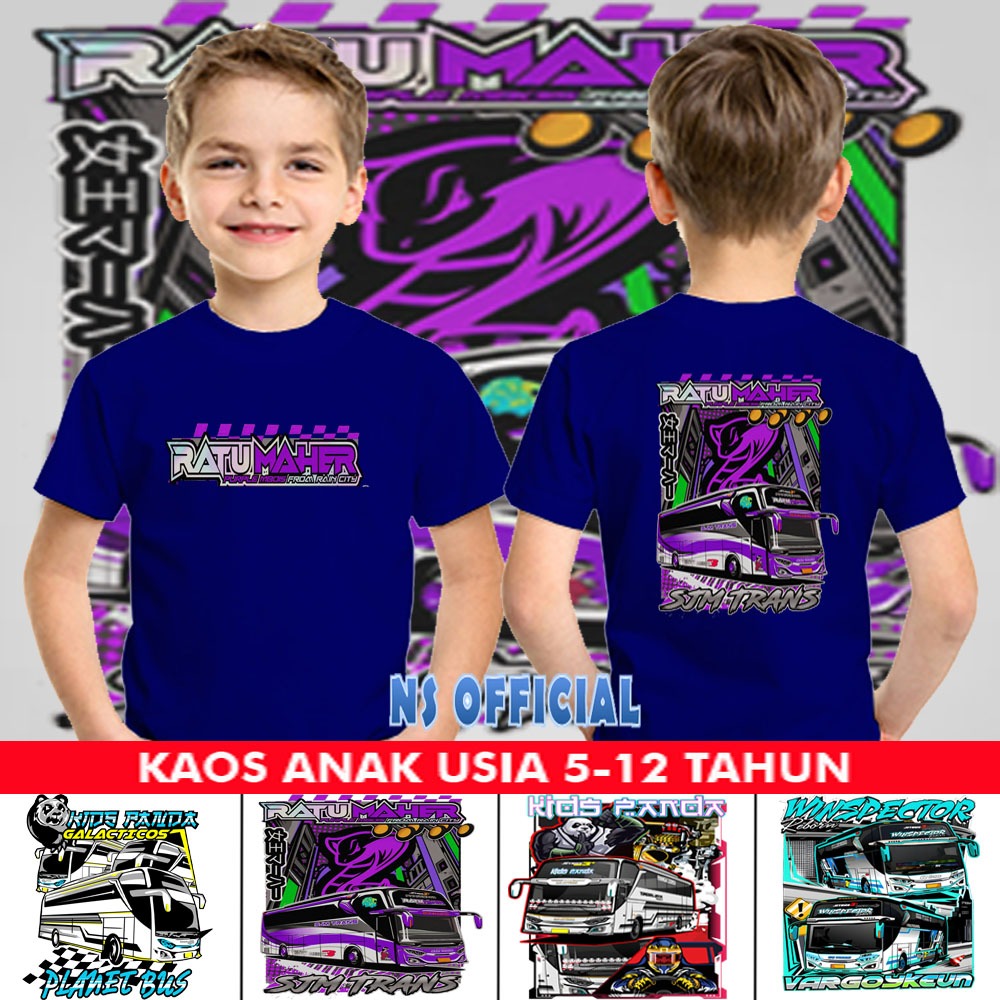 Jual Baju Kaos Bus Anak Laki Laki Ratu Maher / Baju Bis Anak Usia 4 5 6 7 8 9 10 11 Tahun ...