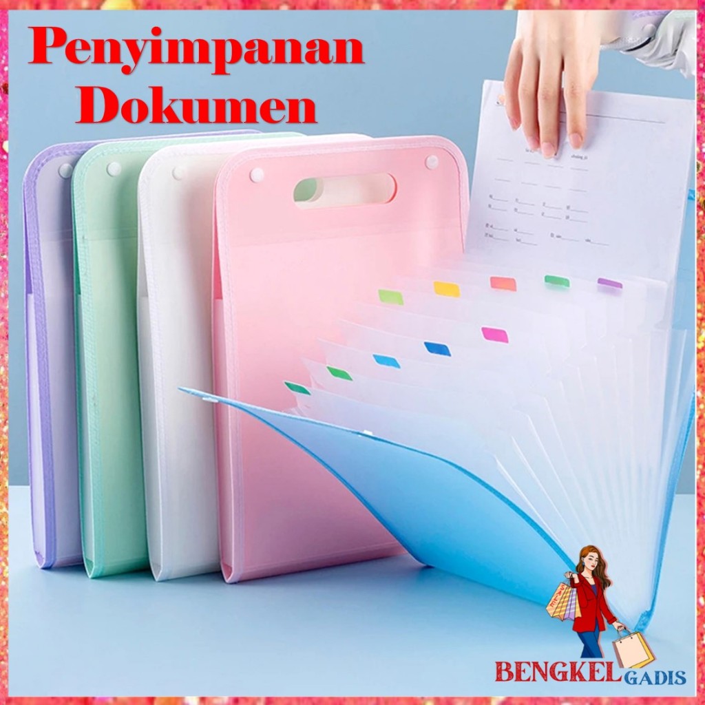 Jual BG Tas file Handle Warna Transparan Anti Air Multi Layer Folder ...