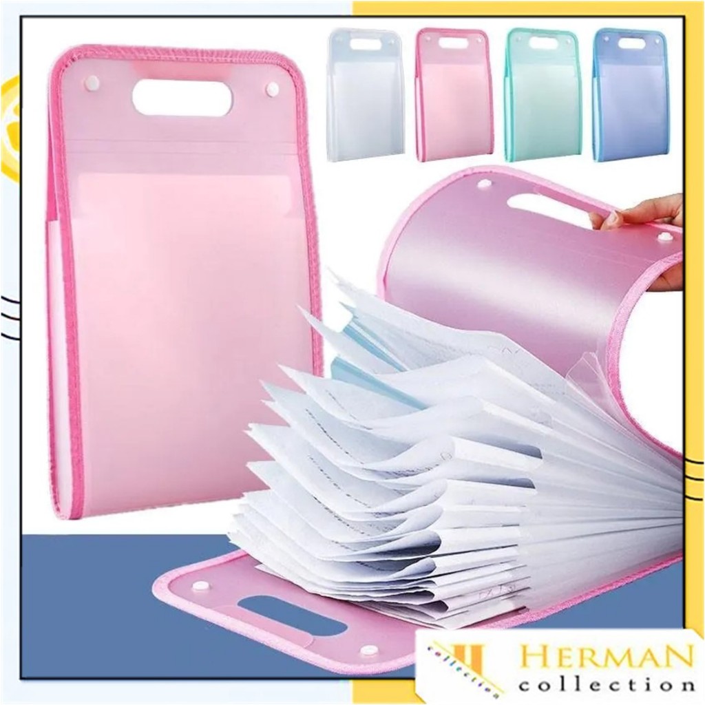 Jual HC Tas file Handle Warna Transparan Anti Air Multi Layer Folder ...