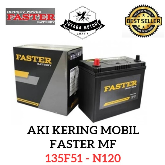 Jual FASTER Aki Kering Mobil MF 135F51 N120 12V 120Ah Genset Kapal Bus Truk | Shopee Indonesia