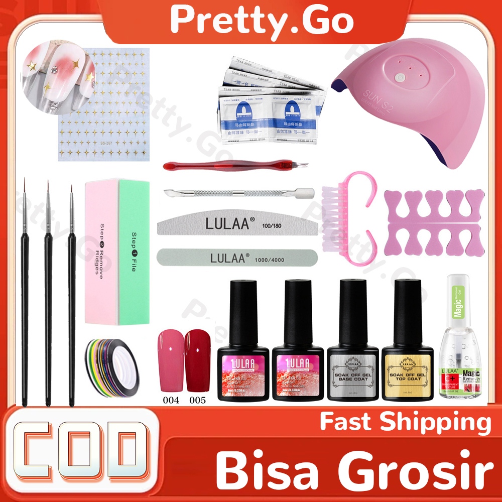 Jual Set Kutek Gel Lampu Kuku UV 36W 2Warna Cat Kuku Gel,Alat Kutek ...