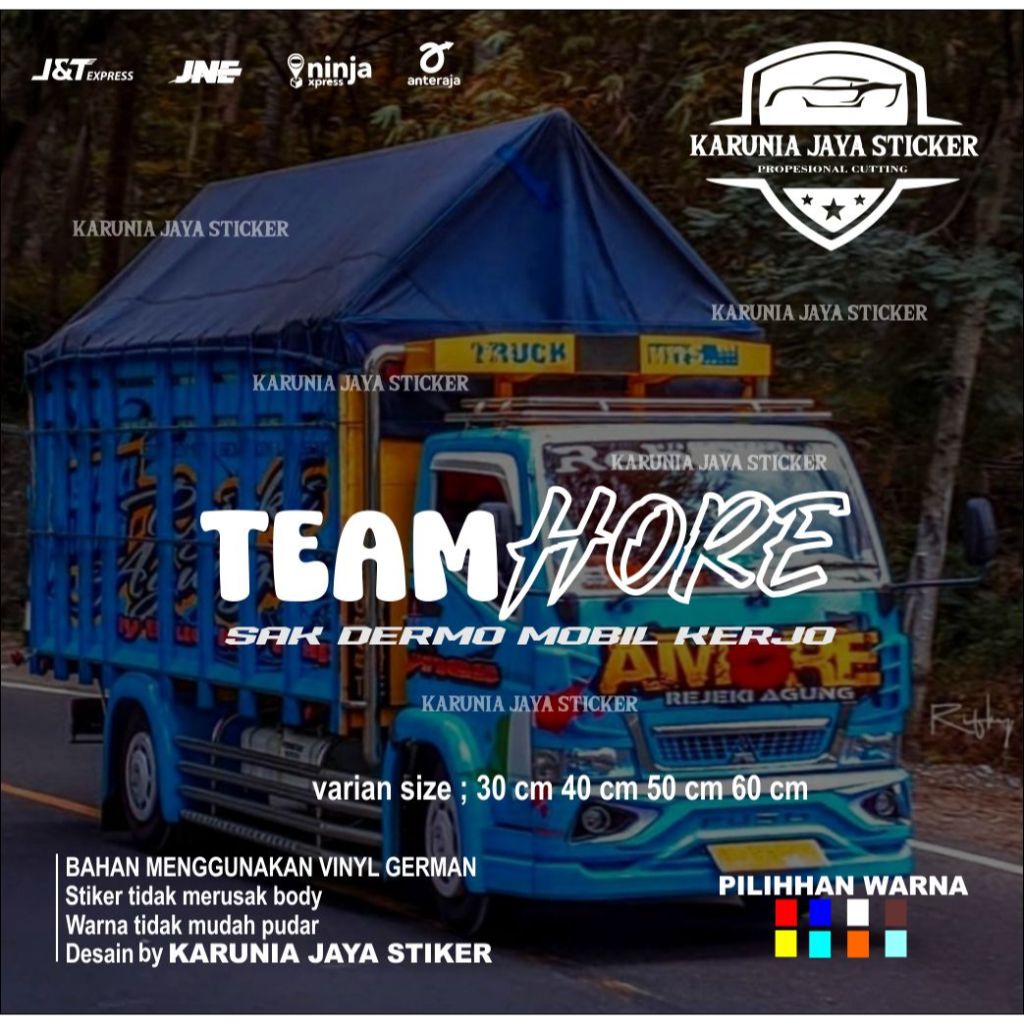 Jual STIKER TEAM HORE STIKER VARIASI KACA MOBIL TRUCK PICK UP | Shopee ...