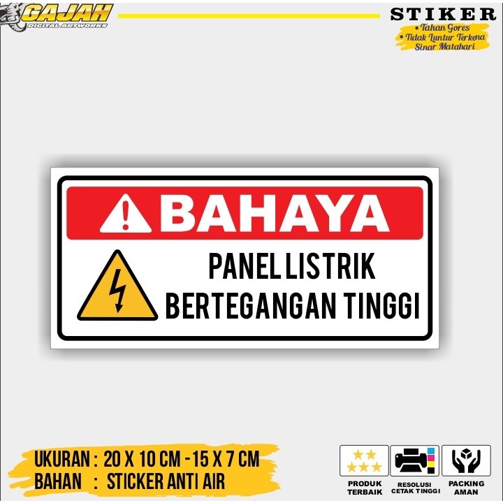 Jual Stiker Sign Bahaya panel listrik tegangan tinggi | Shopee Indonesia