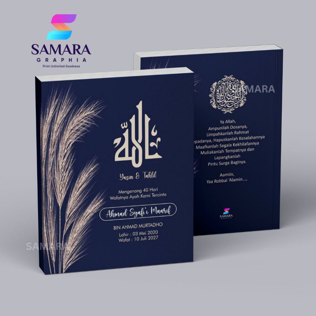 Jual Buku Yasin dan Tahlil Custom Softcover Lengkap Foto ALmarhum Arab ...