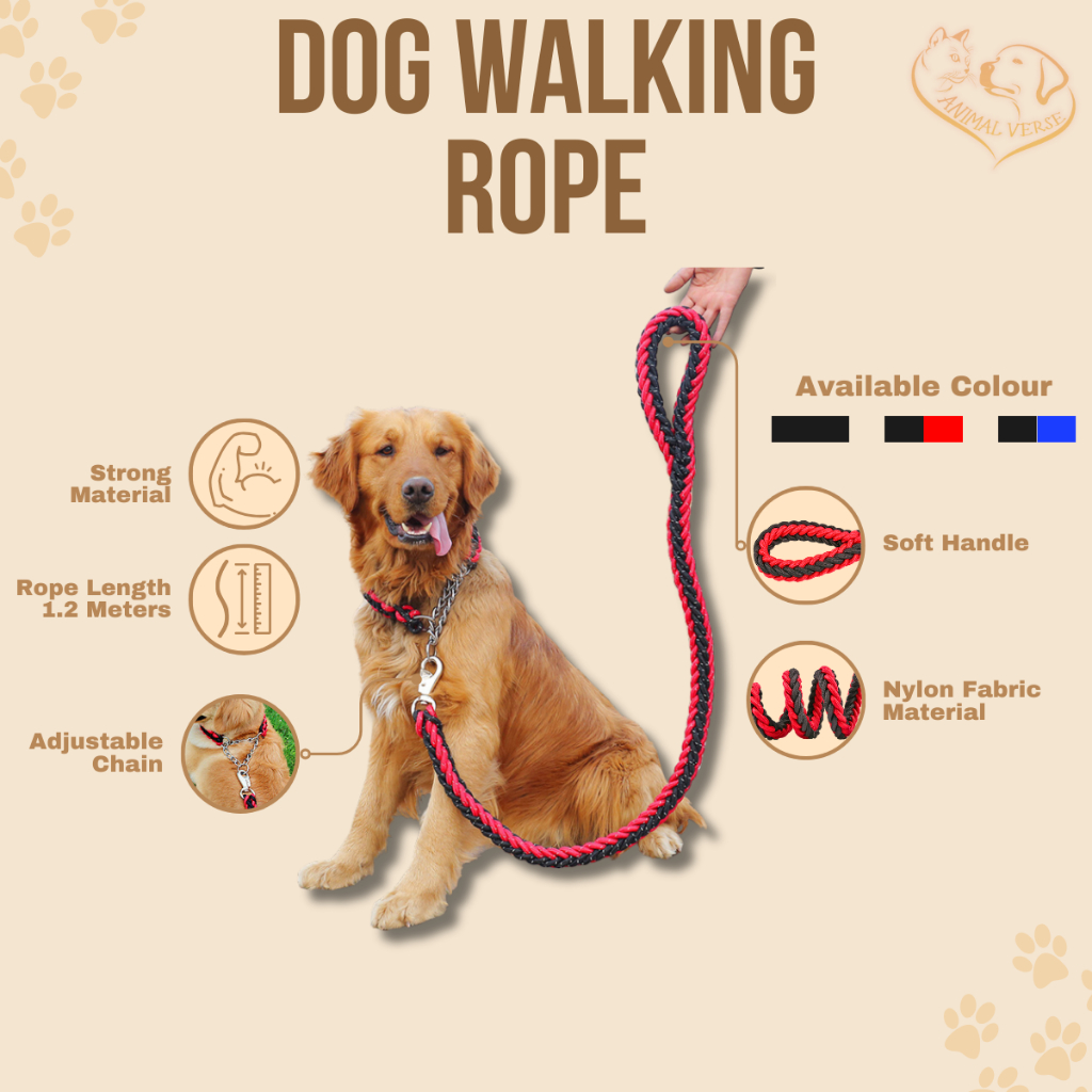 Jual Tali Tuntun Kalung Anjing Besar Dog Leash Walking Rope Pet Collar ...