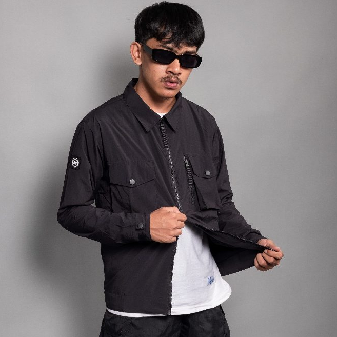Jual Troublemaker - Overshirt Jacket - Buckingham Black | Shopee Indonesia