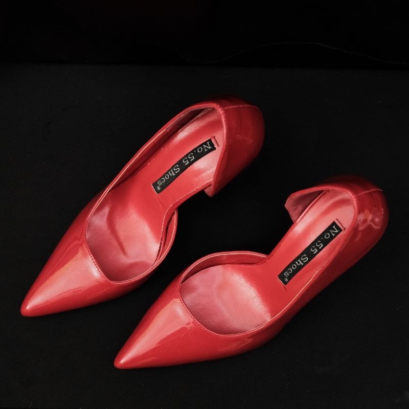Jual NO 55 SHOES HIGH HEELS MERAH * PRELOVED | Shopee Indonesia