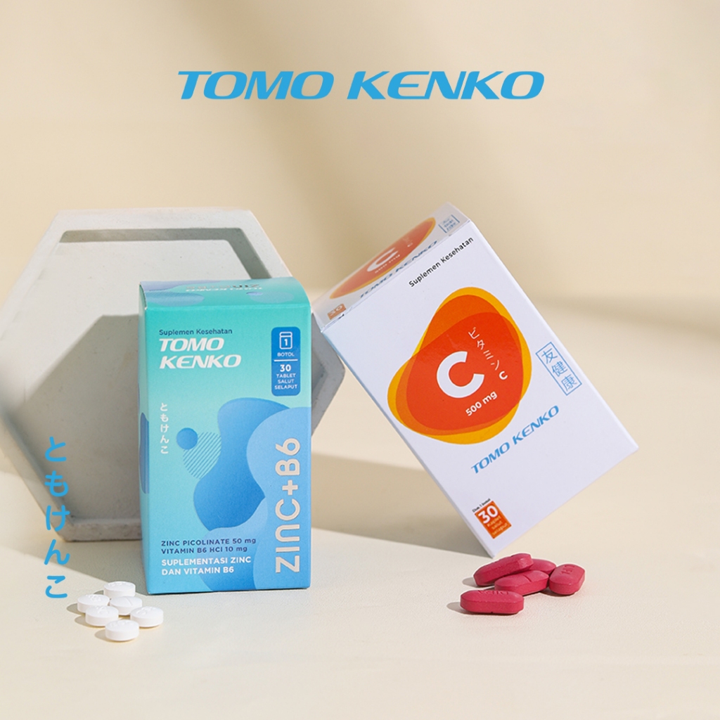 Jual Tomo Kenko Vitamin C 500 mg & Vitamin Zinc + B6 Imun Tubuh | Shopee Indonesia
