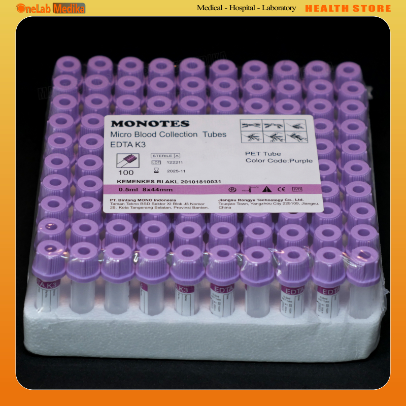Jual Microtainer EDTA K3 0.5mL-Tabung Mikrotainer K3 EDTA 0.5mL Merk ...