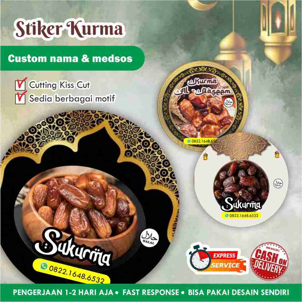 Jual Stiker Kurma Cromo bulat / Label kemasan makanan minuman / promosi ...