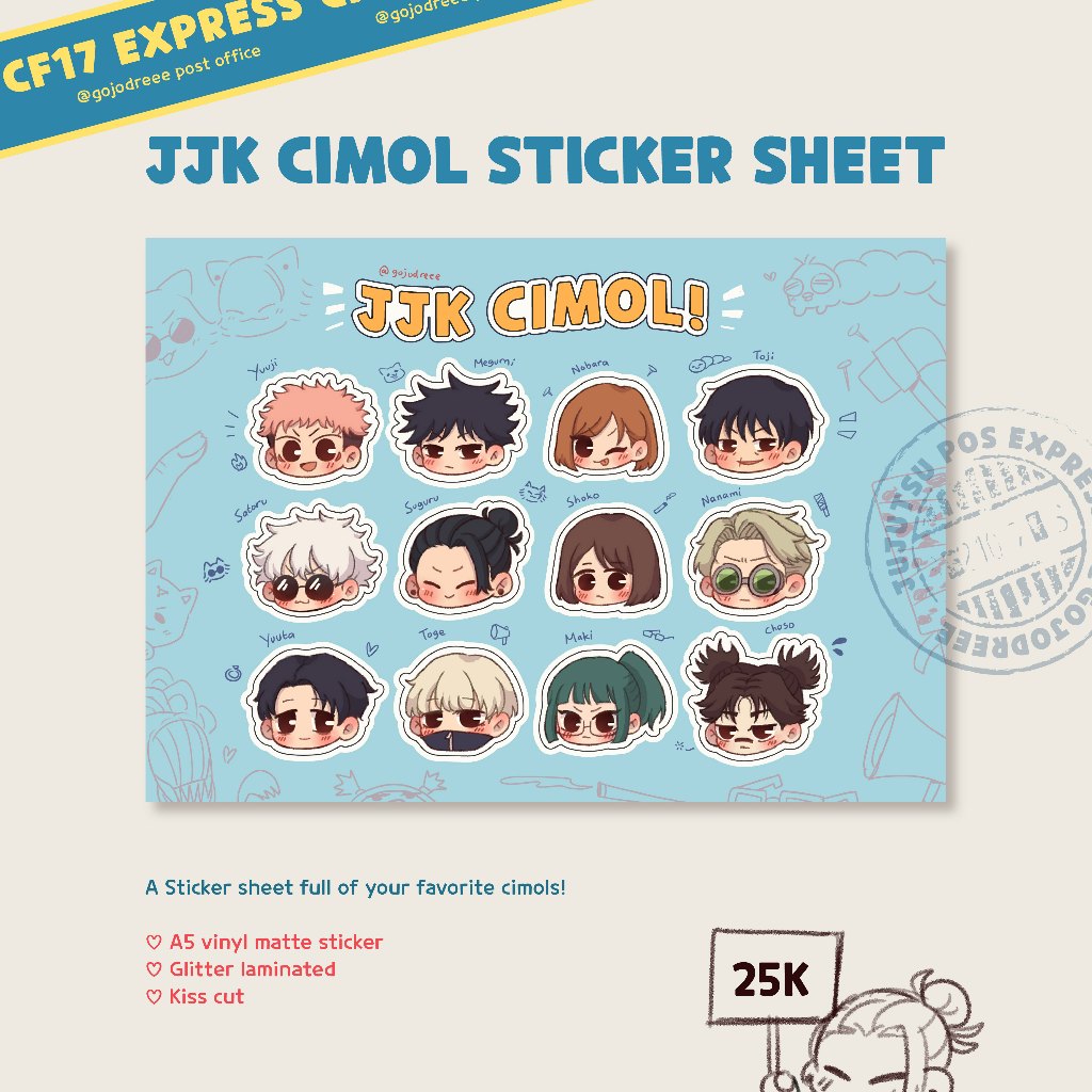 Jual JJK and Haikyuu Cimol Sticker Sheet by gojodreee | Shopee Indonesia