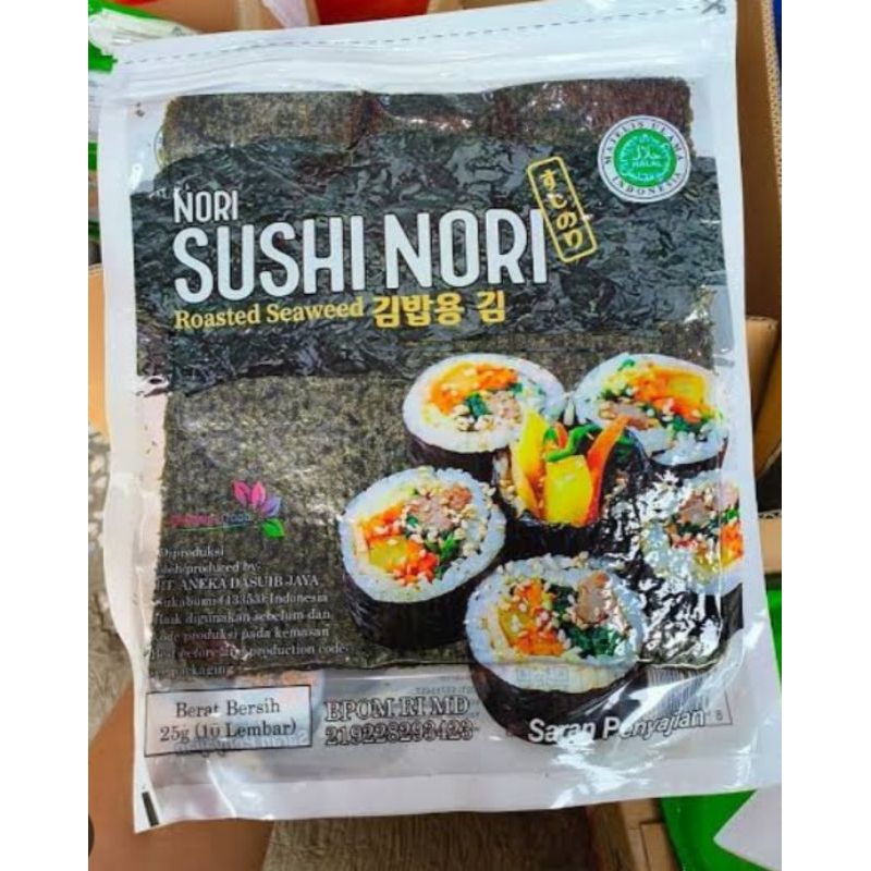 Jual Sushi Nori Import Halal 5 lembar & 10 Lembar/ Nori Shusi | Shopee ...