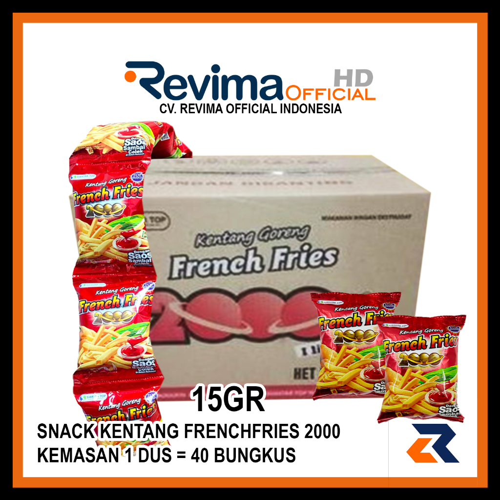 Jual Snack Ciki kentang Goreng FRENCH FRIES 2000 Kemasan 15gr 1 Dus isi ...