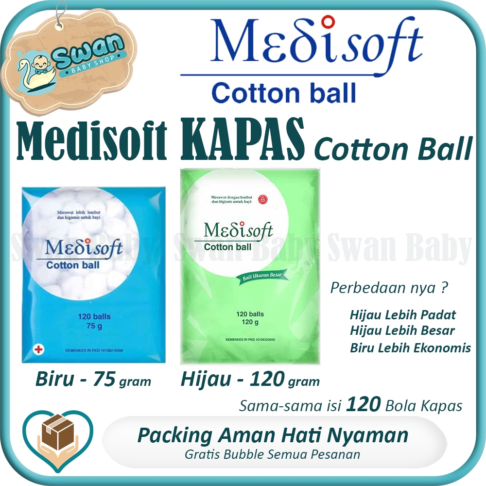 Jual Medisoft Cotton Balls / Kapas Pembersih Bayi - Swan baby Swan Bayi ...