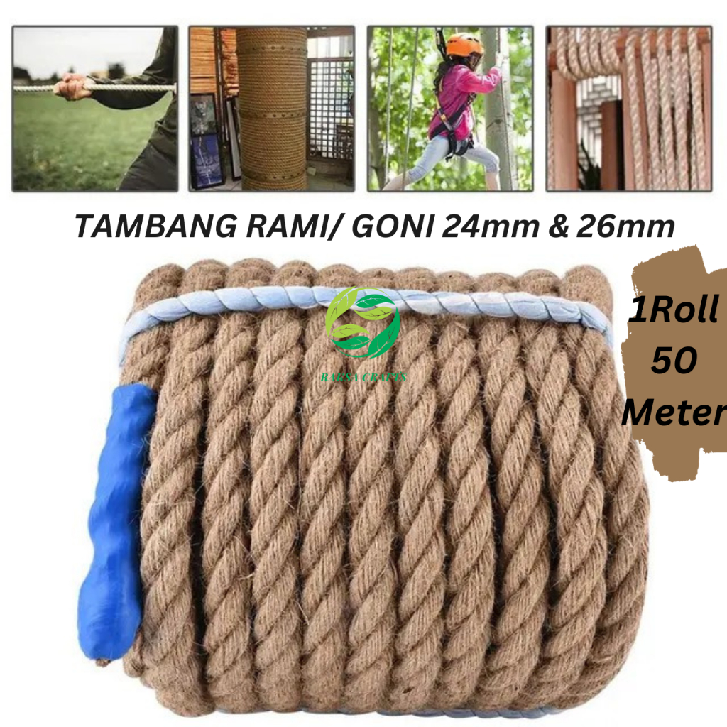 Jual Tali Tambang 24MM & 26MM 1 Roll Tali goni tali rami roll/ tarik ...