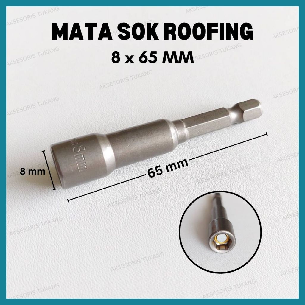 Jual Mata Sok Roofing 8 x 65 mm Kunci Baut Baja Ringan Magnetic 8x65 mm Bor Hex Nut | Shopee ...