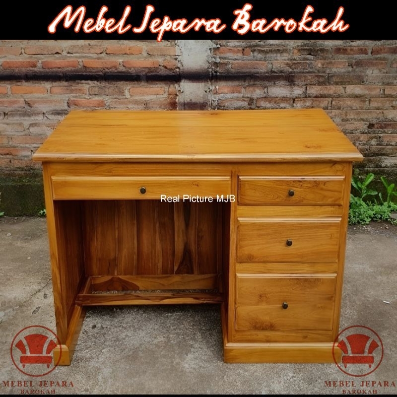 Jual Meja Kantor Guru Meja Kerja Setengah Biro Kaki Dengklok Kayu Jati ...