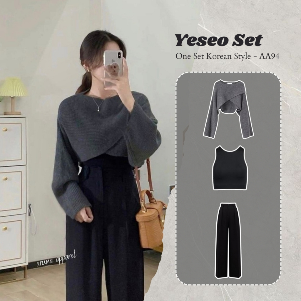 Jual Set AA94 Yoseo One Set Korean Premium OOTD ulzzang Outfit Cewe Korean Setelan Wanita ...