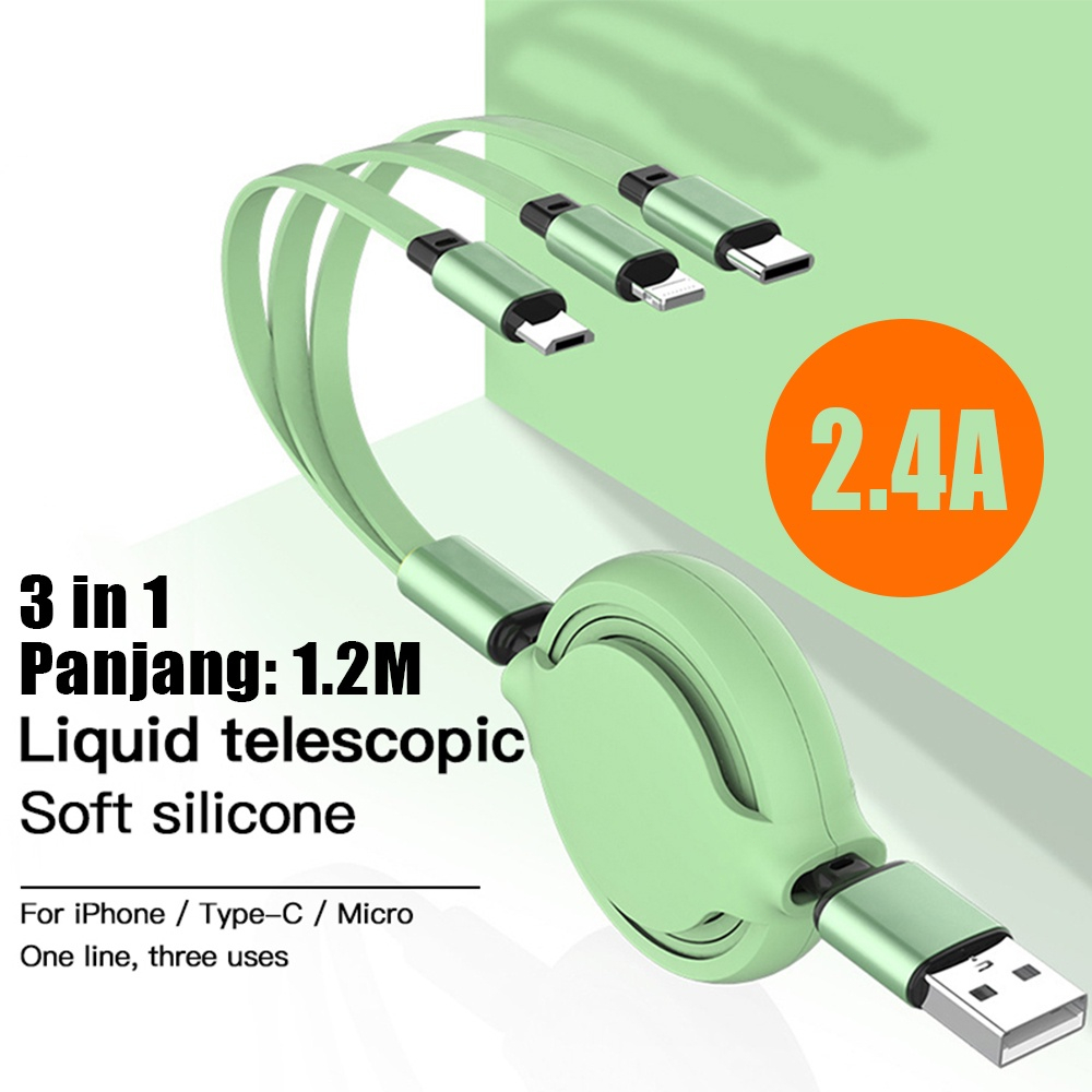 Jual 3in1 Kabel Data / Charger Micro USB / Type C Fast Charging Bahan ...