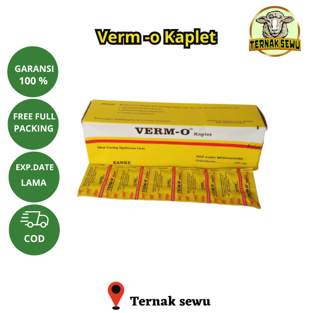 Jual Verm O Kaplet Obat Cacing Kambing, Domba, Ternak | Shopee Indonesia