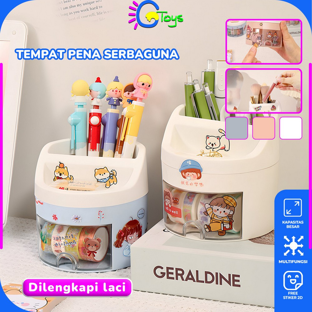 Jual CR-C970 Tempat Pena dengan Laci Desk Storage Organizer Tempat Alat ...