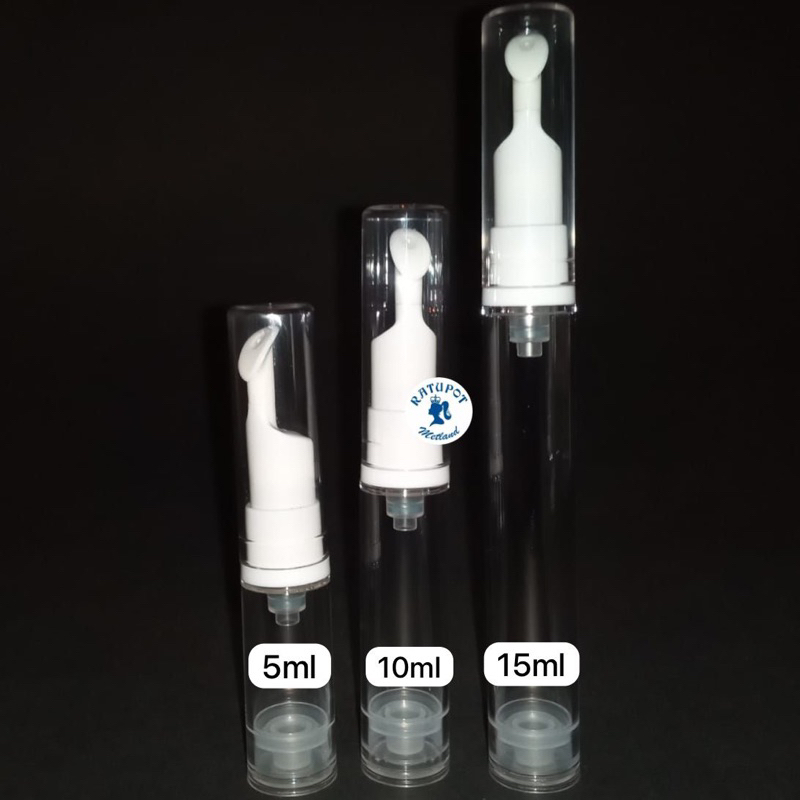 Jual botol serum 15 ml airless PLASTIK bening pump mushroom | Shopee ...