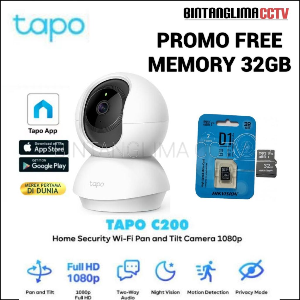 Jual WiFi Camera TP-LINK TAPO C200 - Home Security Cam TPLINK TAPO C200 FHD | Shopee Indonesia