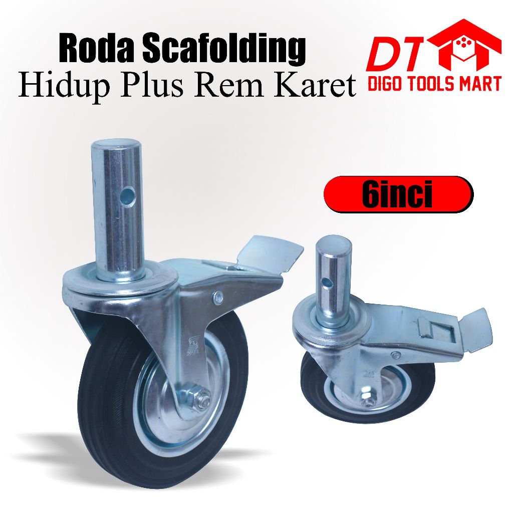 Jual Roda Scafolding Karet 6 inci Plus Rem Roda Steger | Shopee Indonesia