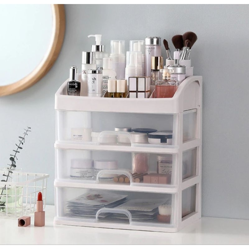 Jual Rak Kosmetik Rak kosmetik 3 susun Skincare Rak Make Up Serbaguna ...