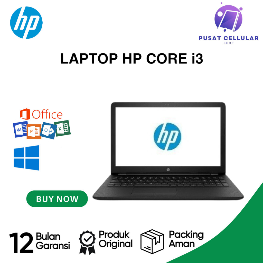 Jual LAPTOP HP Intel Core i3 // RAM 4GB - SSD 512GB // 14'' // Windows 10 // FREE OFFICE // FREE ...