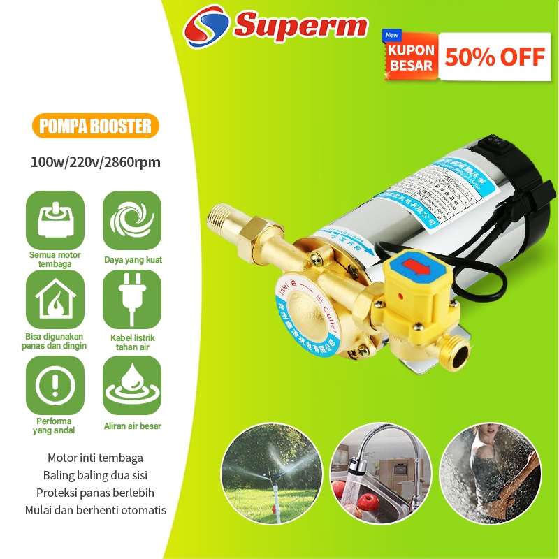 Jual Pompa Pendorong Tekanan Air Booster Pump 100 Watt Mesin Pompa ...