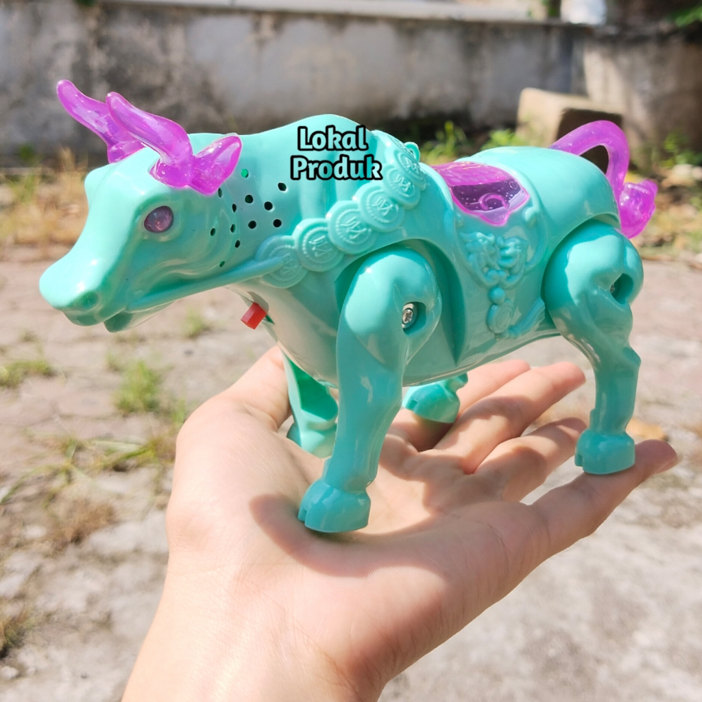 Jual Mainan Hewan Robot Sapi Lucu Berjalan + Tali Ada Music Murah Dan ...