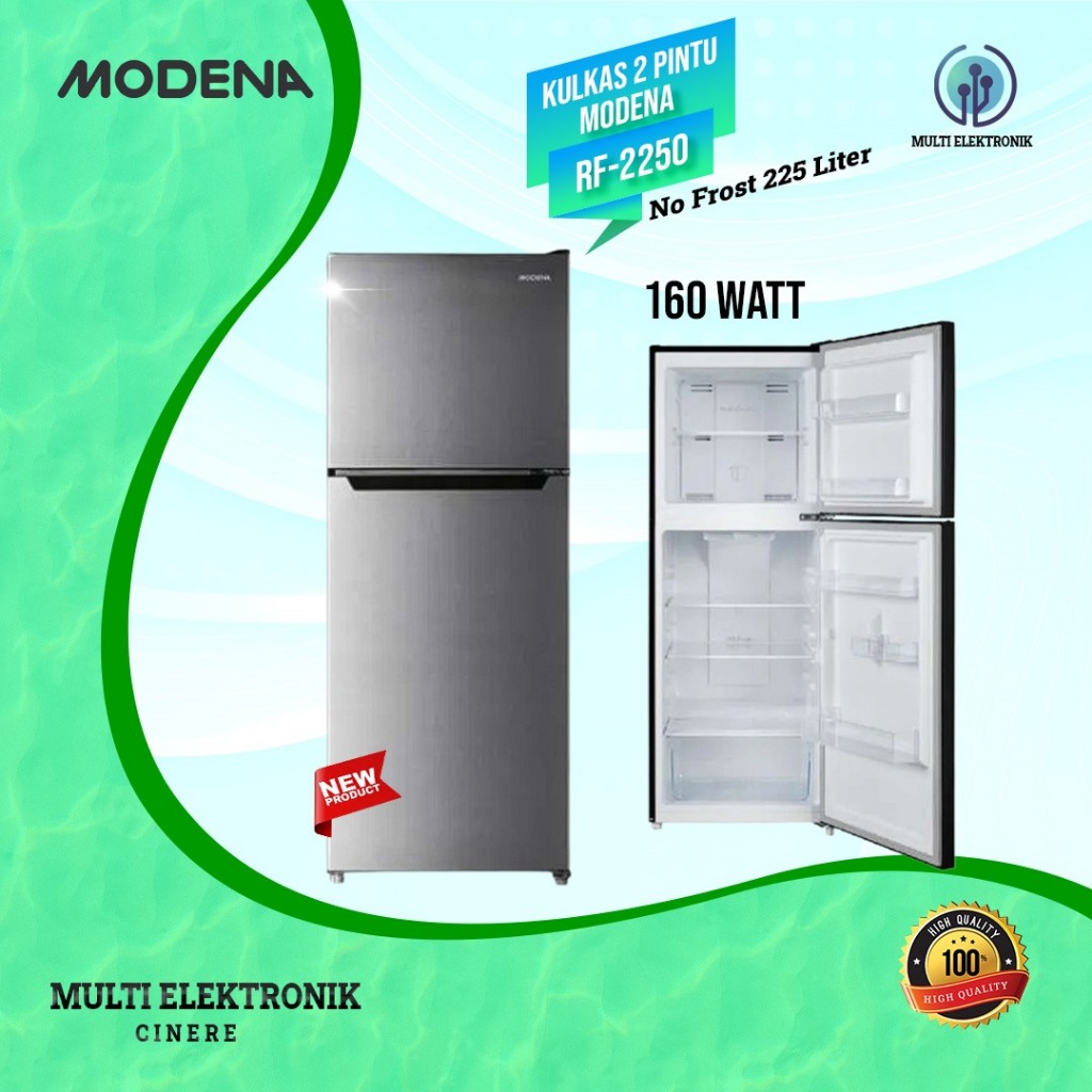 Jual Refrigerator MODENA - RF 2250 TGDS KULKAS 255 L | Shopee Indonesia