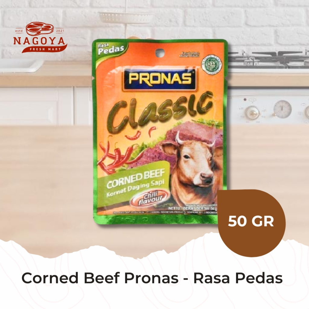 Jual Kornet Sapi Pronas Classic 50 GR - Rasa Pedas | Shopee Indonesia