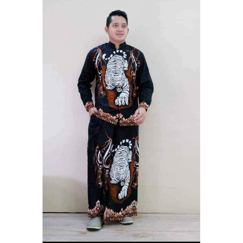 Jual Batik KoKo Sarung/ Batik Kaesang/ Motif Macan Kujang/ Setelan Baju ...