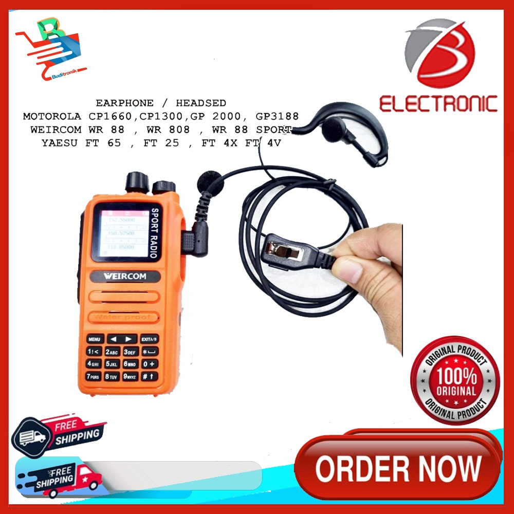 Jual EARPHONE HT MOTOROLA WEIRCOM WR 88 PLUS HEADSET WEIRCOM SPORT ...
