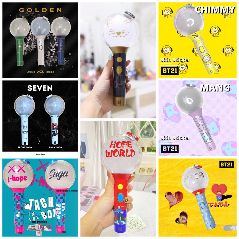 Jual Skin Sticker Decal Army Bomb Light Stick BTS TATA BT21 MANG BT21 ...
