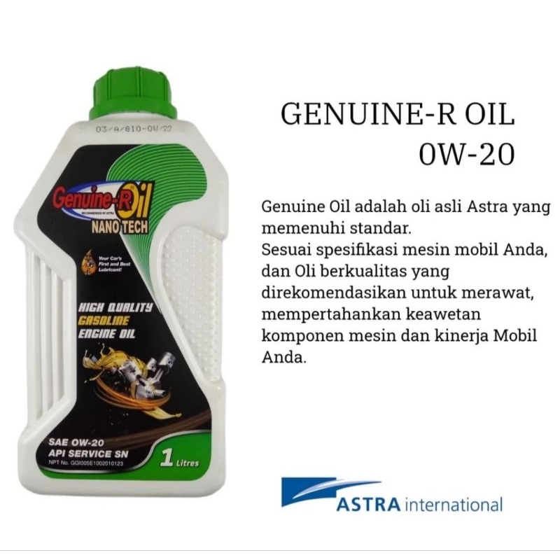 Jual Oli Mesin Daihatsu Astra Genuine R Oil 0W 20 | Shopee Indonesia